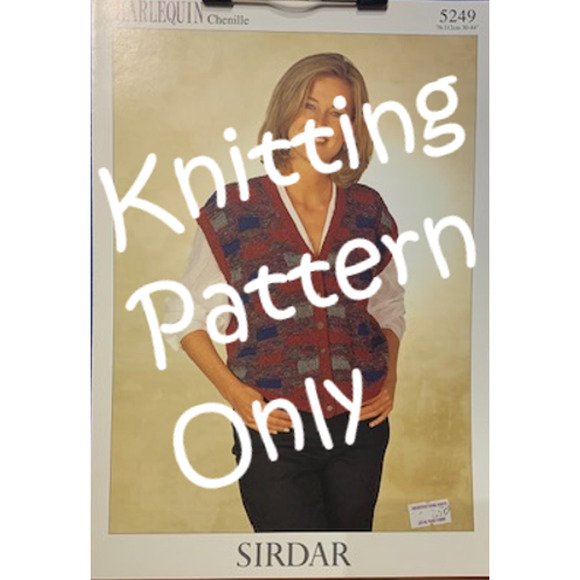 Sirdar | Art | New Sirdar 5249 Harlequin Chenille Cardigan Sweater Vest ...